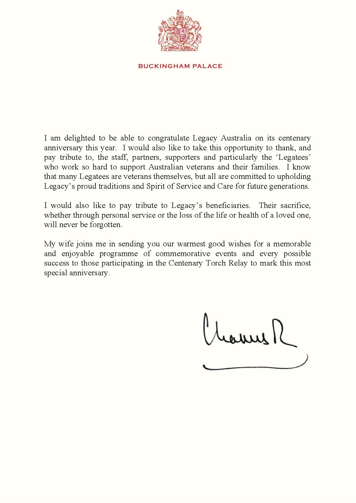 A message from His Majesty The King | Legacy